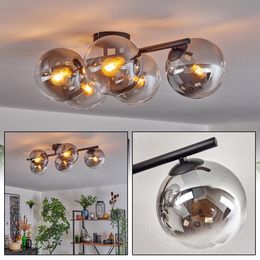 hofstein Gastor Deckenleuchte Glas 15 cm Klar, Rauchfarben, 5-flammig