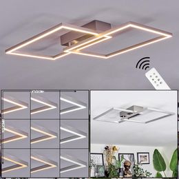 hofstein Colombero Deckenleuchte LED Nickel-Matt, 2-flammig, Fernbedienung