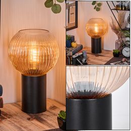 hofstein Koyoto Tischleuchte Glas 20 cm Bernsteinfarben, Klar, 1-flammig
