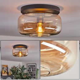 hofstein Boza Deckenleuchte Glas 28 cm Bernsteinfarben, 1-flammig