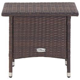 vidaXL Beistelltisch Braun 50x50x47 cm Poly Rattan
