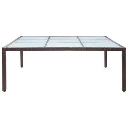 vidaXL Garten-Esstisch Braun 200×200×74 cm Poly Rattan