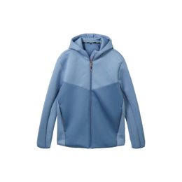 Tom Tailor Herren Sweatjacke mit Kapuze, blau, Uni, Gr. M