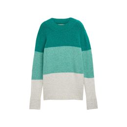 Tom Tailor Denim Damen Strickpullover mit Colour Blocking, grün, Colour Blocking, Gr. XXL