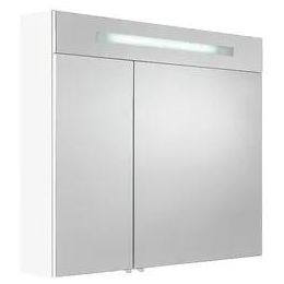 Evenes Spiegelschrank mit beleuchteter Blende, weiß matt, 2 Türen, 900 x 740 x 160 mm - 93 216 97