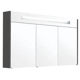 Evenes Spiegelschrank mit beleuchteter Blende, anthrazit matt, 3 Türen, 1200 x 750 x 188 mm - 93 219 88