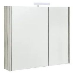 Evenes Spiegelschrank Akira mit LED-Beleuchtung, 2 Türen, Nuss, 800 x 700 x 155 mm - 93 192 13