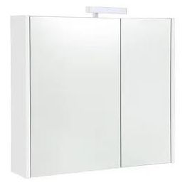 Evenes Spiegelschrank Akira mit LED-Beleuchtung, 800 x 700 x 155 mm, weiß Hochglanz, 2 Türen - 93 185 93