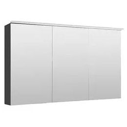 HEIMA-PRESS Spiegelschrank Lossa mit LED-Aufsatzleuchte, 3 Türen, anthrazit matt, 1200 x 750 x 194 mm