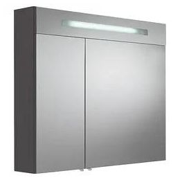 Evenes Spiegelschrank mit beleuchteter Blende, anthrazit matt, 2 Türen, 900 x 740 x 160 mm - 93 216 99