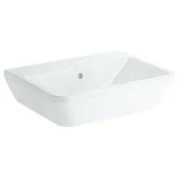 Waschtisch Vitra Integra eckig 650 x 490 mm, mit Überlauf, 1 Hahnloch mittig, weiß - 7051L003-0001