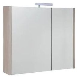 Evenes Spiegelschrank Akira mit LED-Beleuchtung, 2 Türen, Ulme Rousseau, 800 x 700 x 155 mm - 93 192 09