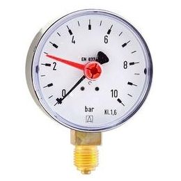 Afriso Manometer RF 63 - Anschluss radial 1/4'' AG - Anzeige 0 - 10 bar - Solar geeignet