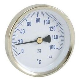 Afriso Bimetall-Solar-Thermometer - Gehäuse Stahlblech verzinkt (Ø 63 mm), 1/2'' x 40 mm, Skala 0-160 °C, BLAU