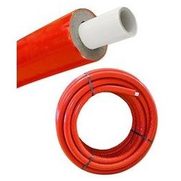 Iso - Mehrschichtverbundrohr 16 x 2 mm / rot - 10 mm Isolierstärke - Rolle 50 m - 50% GEG ** 1m/1,90 EUR