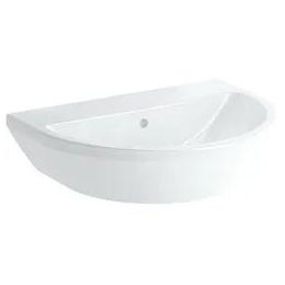 Waschtisch Vitra Integra rund 650 x 490 mm, mit Überlauf, 1 Hahnloch mittig, weiß - 7061L003-0001