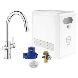 Spültischmischer Grohe Blue Professional Starter Kit, herausz. C-Auslauf, chrom mit Kühler - 31325002