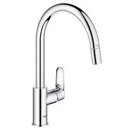 Spültischmischer Grohe BauFlow mit herausziehbarem Auslauf Schwenkauslauf, Ausladung 215 mm, chrom - 30549000