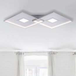 Paul Neuhaus LED-Deckenleuchte Amara, zwei Quadrate, silber