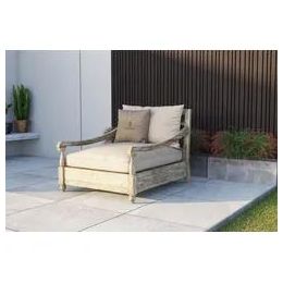 IBIZA 90's Bali Loungesessel, greywashed/beige, FSC-Teakholz/Olefin, 90 x 93 x 82 cm