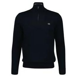 Mendler GANT Herren Pullover mit Zip-Kragen - CLASSIC COTTON HALF ZIP, Strickpullover, Baumwolle Blau M