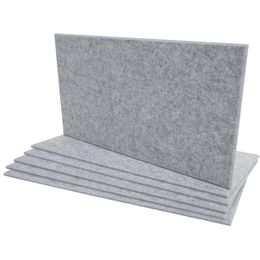 6er-Set Akustikwandpaneel HWC-L52, Wandpaneele Akustikplatten, schalldämmend 1qm Fläche 60x30cm ~ hellgrau