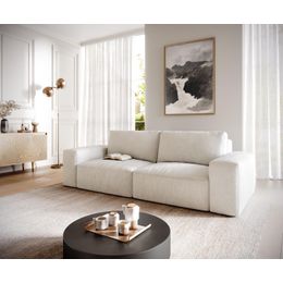 DeLife Big-Sofa Lanzo L 260x110 cm Bouclé Creme-Weiß, Big Sofas