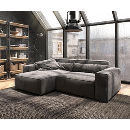 DeLife Ecksofa Sirpio L 260x160 cm Mikrofaser Khakibraun Recamiere variabel, Ecksofas