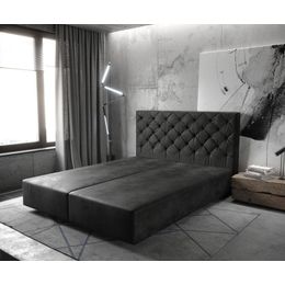 DeLife Boxspringgestell Dream-Great 160x200 cm Mikrofaser Anthrazit Vintage, Bettgestelle