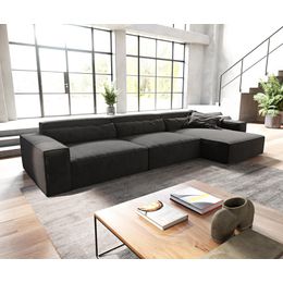 DeLife Ecksofa Sirpio XL 370x170 cm Mikrofaser Schwarz Recamiere variabel, Ecksofas