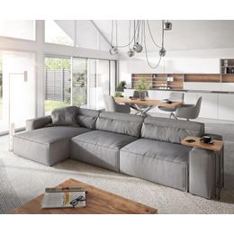 DeLife Ecksofa Sirpio XL 370x170 cm Mikrofaser Grau, Ecksofas