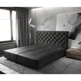 DeLife Boxspringgestell Dream-Great 180x200 cm Mikrofaser Anthrazit Vintage, Bettgestelle