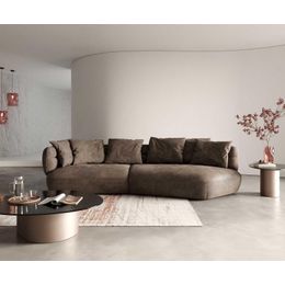 DeLife Sofa Roya 320x140 cm Mikrofaser Taupe Vintage, Big Sofas