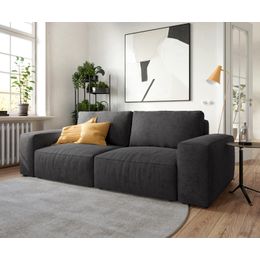 DeLife Big-Sofa Lanzo L 260x110 cm Mikrofaser Schwarz, Big Sofas