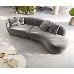 DeLife Sofa Mairi 330x160 cm Bouclé Silbergrau, Big Sofas