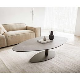 DeLife Couchtisch Vibana 140x80 cm Keramik Aspetto Concreto Betonfarbig Gestell Effektfinish Titan, Couchtische