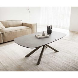 DeLife Couchtisch Sarita 120x70 cm Keramik Aspetto Concreto Betonfarbig Gestell Effektifinish Titan, Couchtische