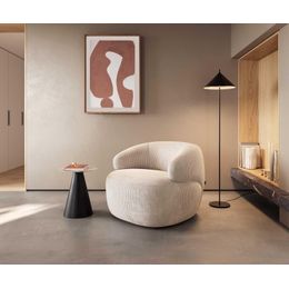 DeLife Loungesessel Nova 88x88 cm Cord Beige, Cocktailsessel