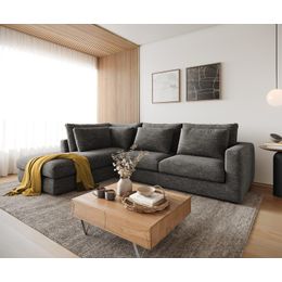 DeLife Ecksofa Isla 330x225 cm Chenille Anthrazit Ottomane links, Ecksofas