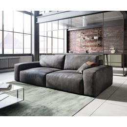 DeLife Big-Sofa Lanzo L 260x110 cm Lederimitat Vintage Anthrazit, Big Sofas