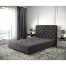 DeLife Boxspringgestell Dream-Great 160x200 cm Mikrofaser Schwarz, Bettgestelle