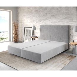 DeLife Boxspringgestell Dream-Well 160x200 cm Mikrofaser Grau, Bettgestelle