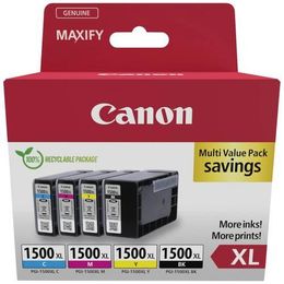 Canon Druckerpatrone PGI-1500XL BK/C/M/Y Multipack Original Kombi-Pack Schwarz, Cyan, Magenta, Gelb 9182B010