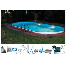 Ovalpool MY POOL BWT "PREMIUM mit blauer Innenfolie" Schwimmbecken Gr. B/H/L: Breite 400cm x Höhe 120cm x Länge 800cm, 31000 l, weiß Höhe 120 cm, in verschiedenen Größen