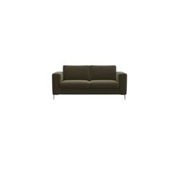 2-Sitzer FLEXLUX "Fiore, super Sitzkomfort durch Kaltschaum im Sitz", gr&uuml;n (moss gr&uuml;n), B:164cm H:85cm T:92cm, 100% Polyester, Sofas, breite Armlehnen, F&uuml;&szlig;e Alu