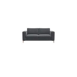 2-Sitzer FLEXLUX "Fiore Designsofa, bequem und komfortabel durch hochwertigen Sitzaufbau", grau (soft grau), B:164cm H:85cm T:92cm, 100% Polyester, Sofas, breite Armlehnen, Kaltschaum, F&uuml;&szlig;e Alu+ Eiche
