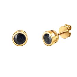 Paar Ohrstecker Vivance "585/- Gelbgold glanz Safir" Ohrringe Gr. ONE-SIZE, Gold, gelb (gelb, blau) Damen