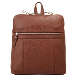 Cityrucksack Betty Barclay Gr. B/H/T: 30 cm x 27 cm x 9 cm, braun (cognac) Rucksäcke echt Leder