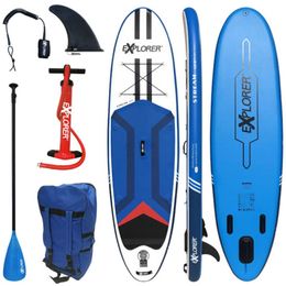 SUP-Board EXPLORER "Stream 10.2", bunt (blau, weiß, rot), Wassersportboards, 310x85x15cm 310cm, Kunststoff