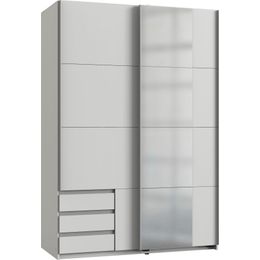 Schwebetürenschrank wimex "Emden moderner Kleiderschrank mit Spiegel und Schubladen BESTSELLER" Schränke Gr. B/H/T: 135 cm x 198 cm x 64 cm, 2, weiß Schlafzimmer Schrank Garderobenschrank mit Schwebetüren Topseller